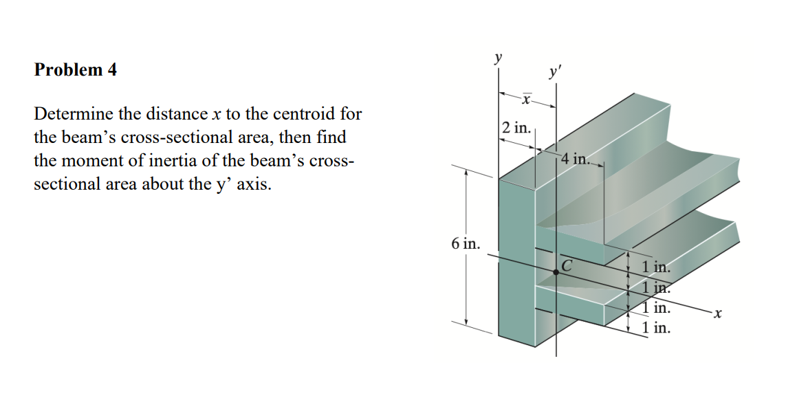 Solved Determine the distance x to the centroid for the | Chegg.com