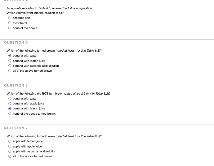 Solved Using data recorded in Table 8.1, answer the | Chegg.com Solved Using data recorded in Table 8.1, answer the | Chegg.com