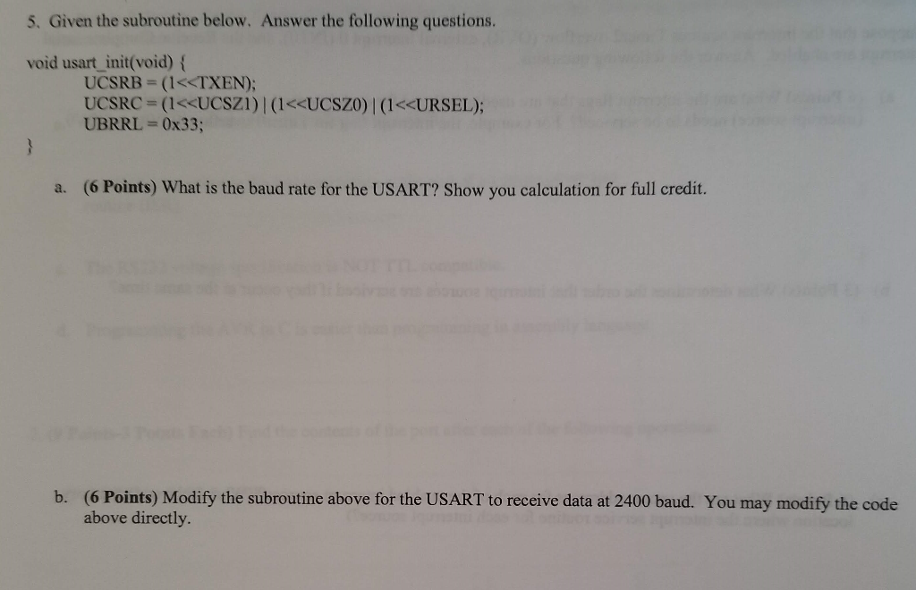 5. Given the subroutine below. Answer the following | Chegg.com