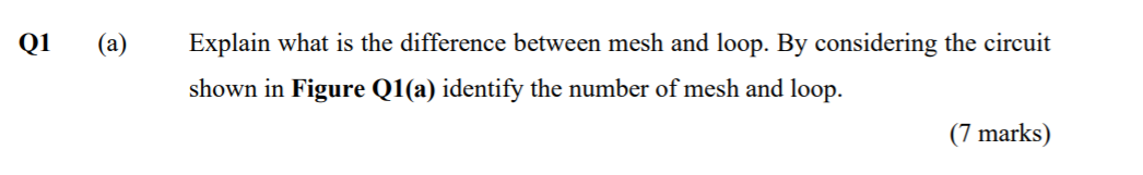 Solved Q1 (a) Explain what is the difference between mesh | Chegg.com