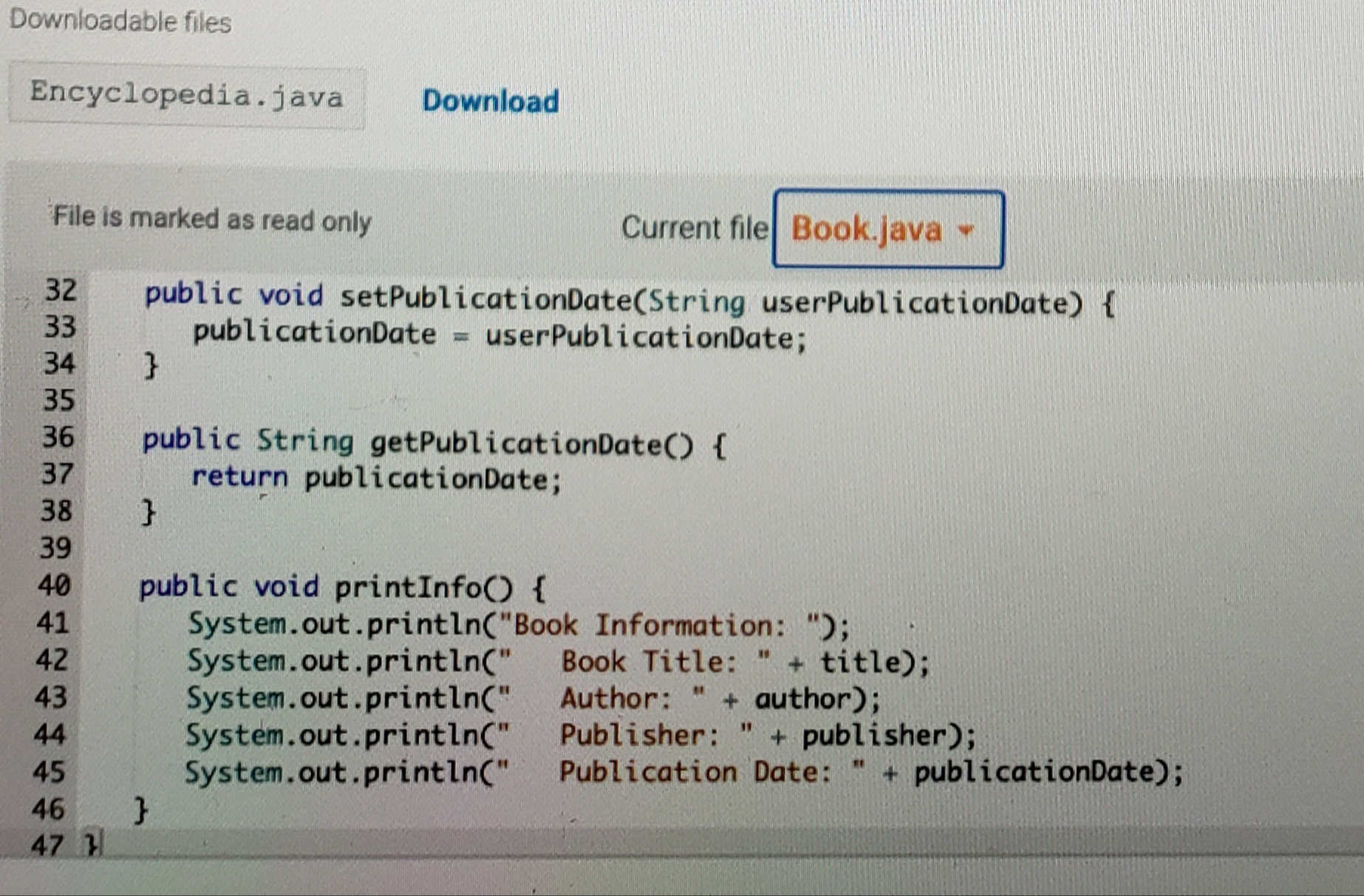 Solved Need the answer in JAVA. Given main() and a base Book | Chegg.com