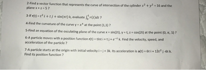 Solved Find a vector function that represents the curve of | Chegg.com