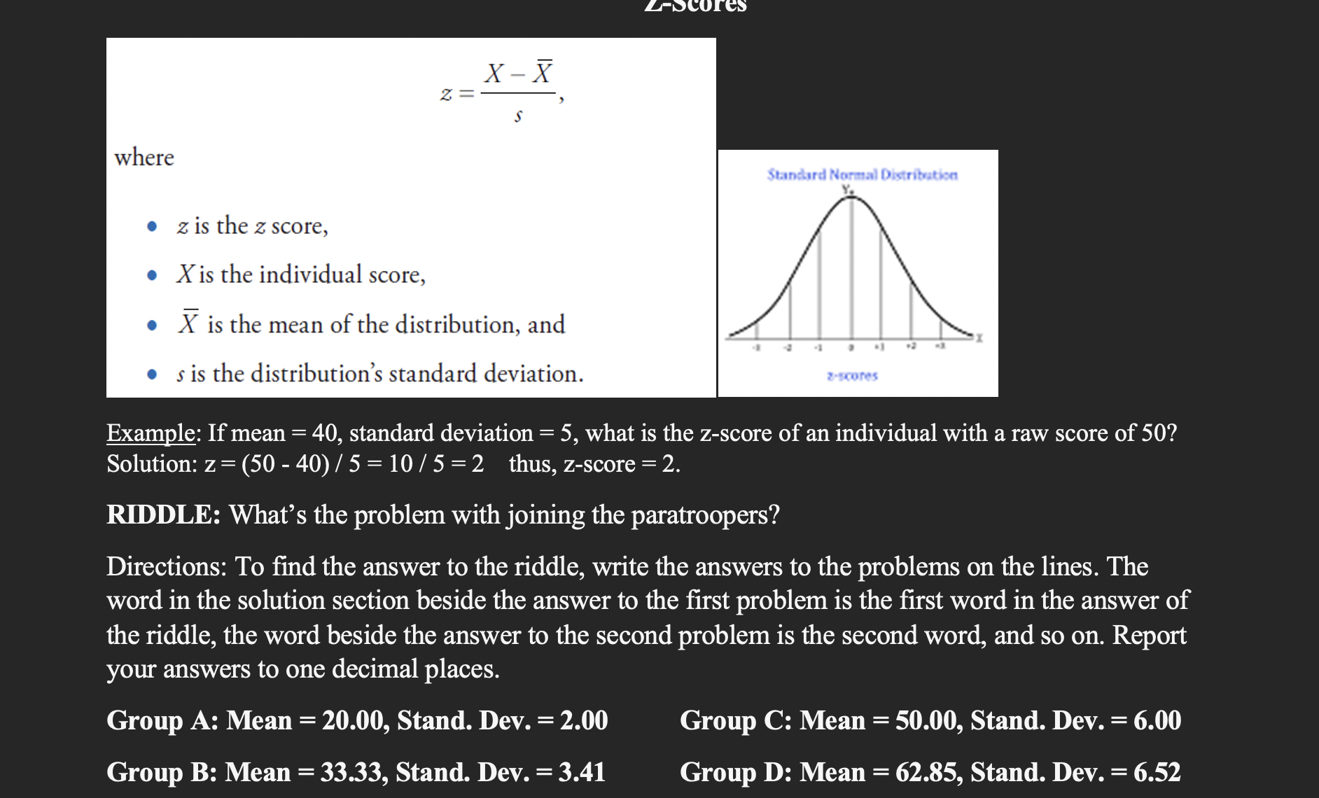 Solved Group A: Mean =20.00, Stand. Dev. =2.00 Group C: Mean | Chegg.com