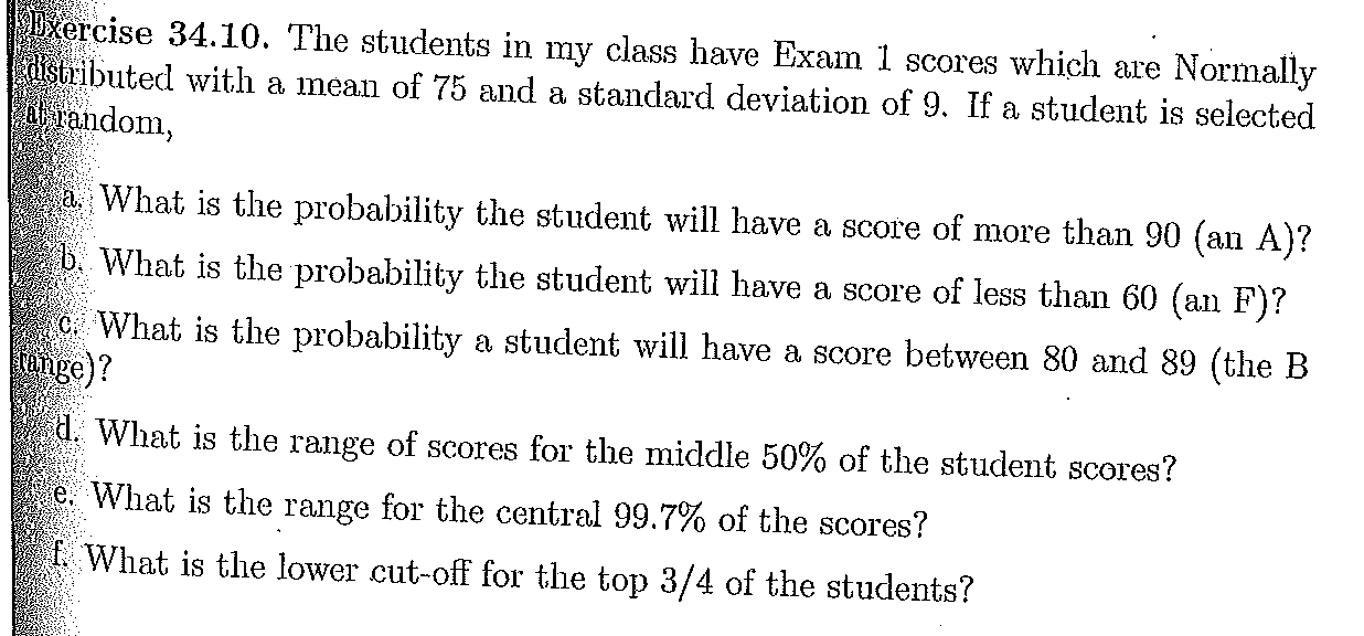 Solved Exercise 34.10. The students in my class have Exam 1 | Chegg.com