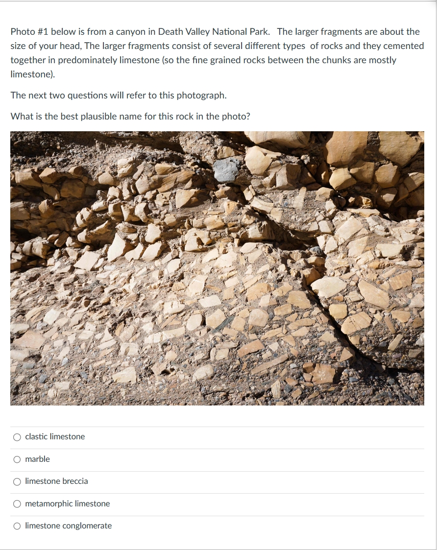 Solved Photo \#1 below is from a canyon in Death Valley | Chegg.com