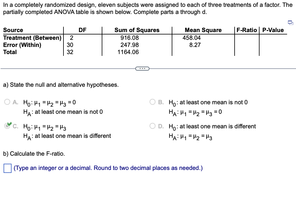 Solved In a completely randomized design, eleven subjects | Chegg.com