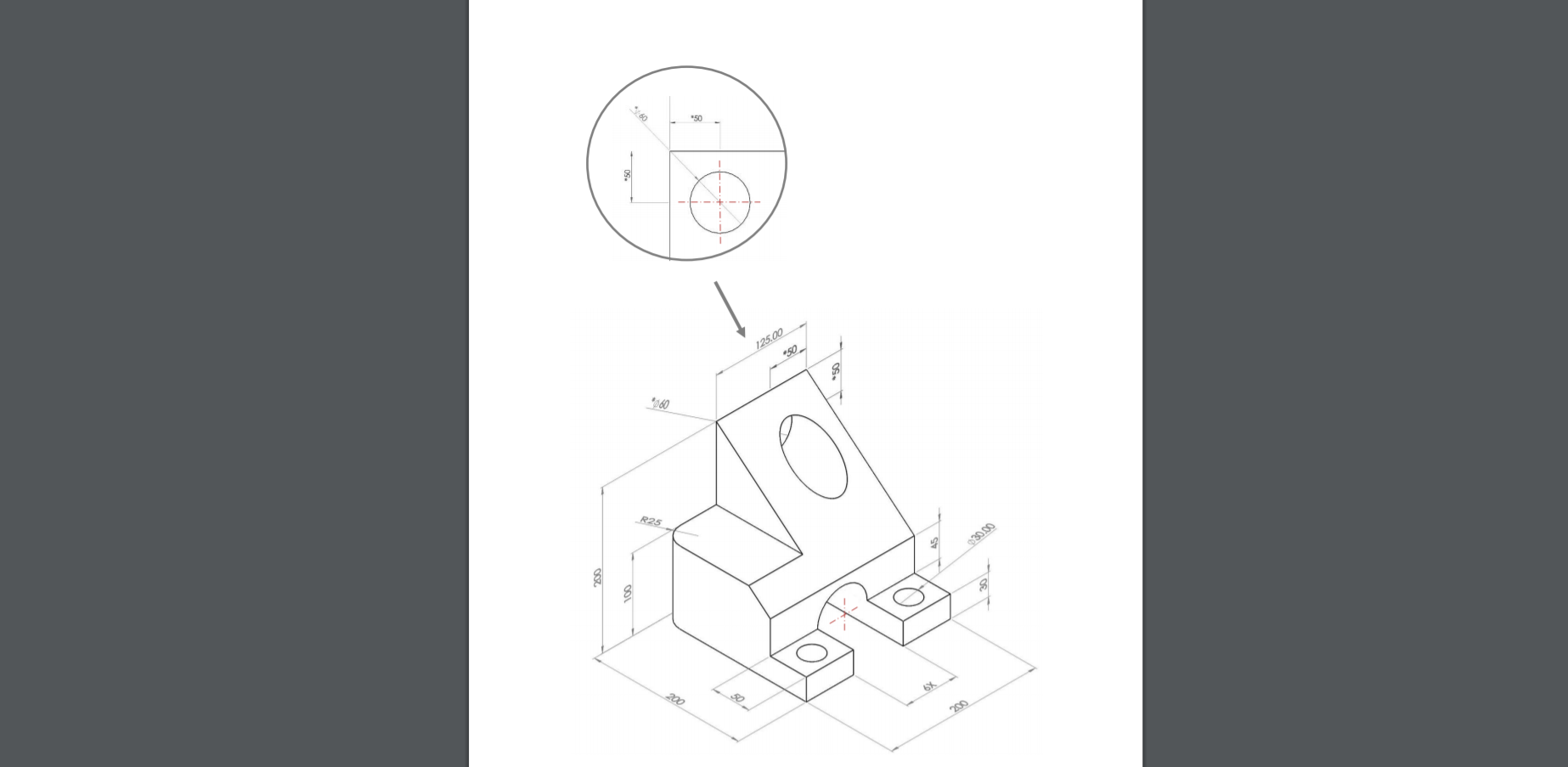 Solved Using AutoCAD, draw and dimension the front, top, and | Chegg.com