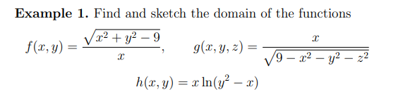 Solved Example 1. Find and sketch the domain of the | Chegg.com