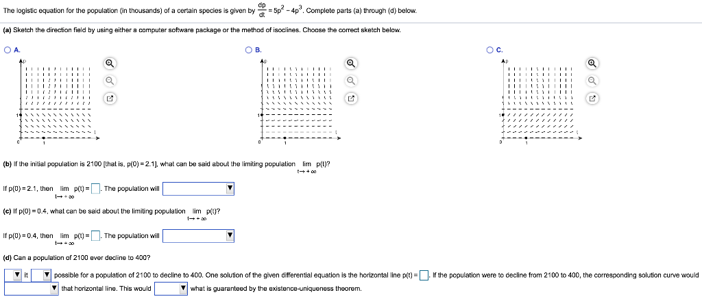 Solved The Logistic Equation For The Population In 