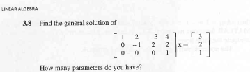 Solved Linear algebraic equation (Parameterization of | Chegg.com