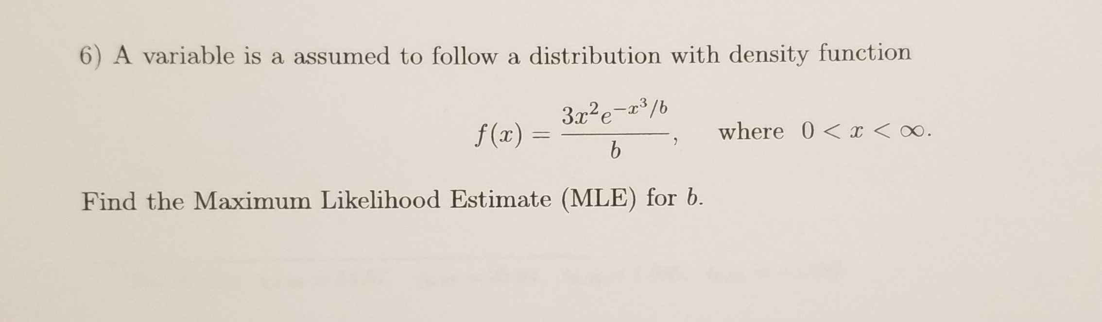 Solved 6) A variable is a assumed to follow a distribution | Chegg.com