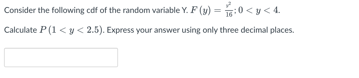 Solved Consider the following cdf of the random variable Y. | Chegg.com