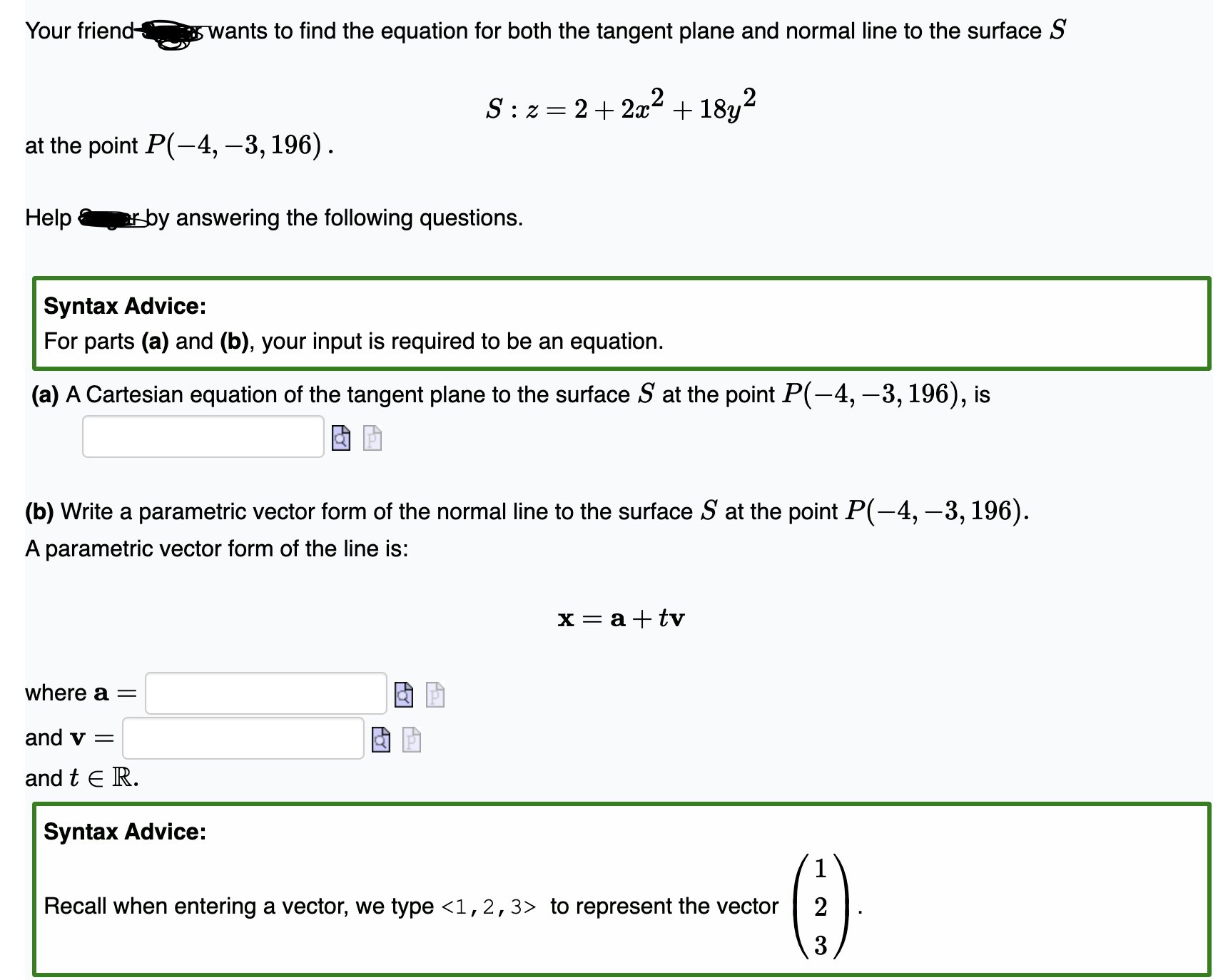 Solved Your friend- wants to find the equation for both the | Chegg.com