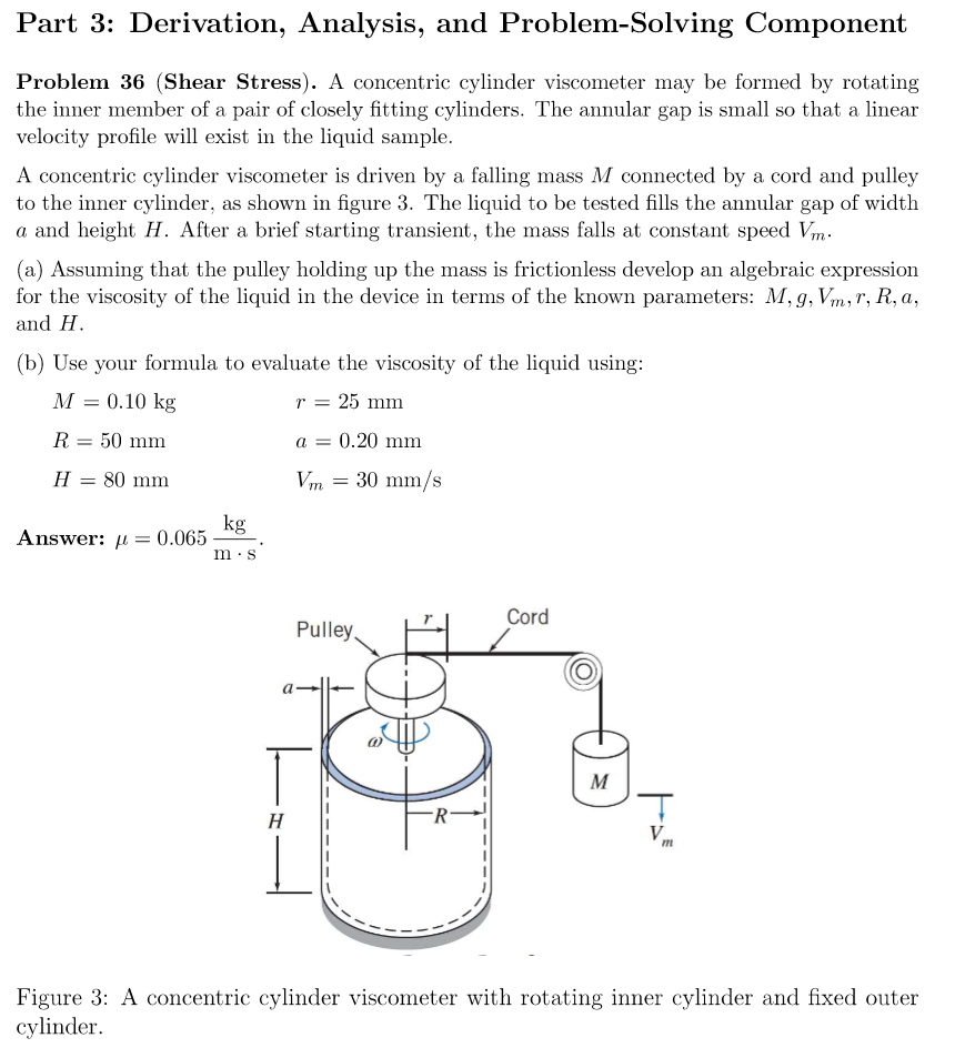 Solved Part 3: Derivation, Analysis, and Problem-Solving | Chegg.com