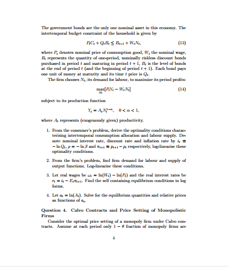Solved Question 1. A Basic General Equilibrium Model | Chegg.com