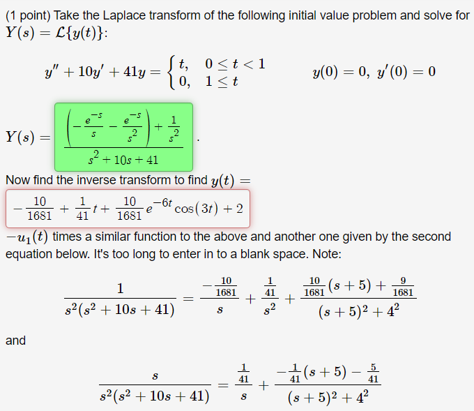 Solved Take the Laplace transform of the following initial | Chegg.com