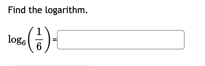 Solved Find the logarithm. log6(61)= | Chegg.com