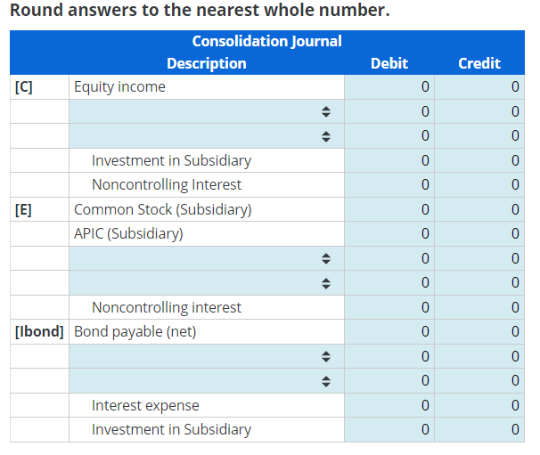 Consolidation worksheet for gain on constructive | Chegg.com