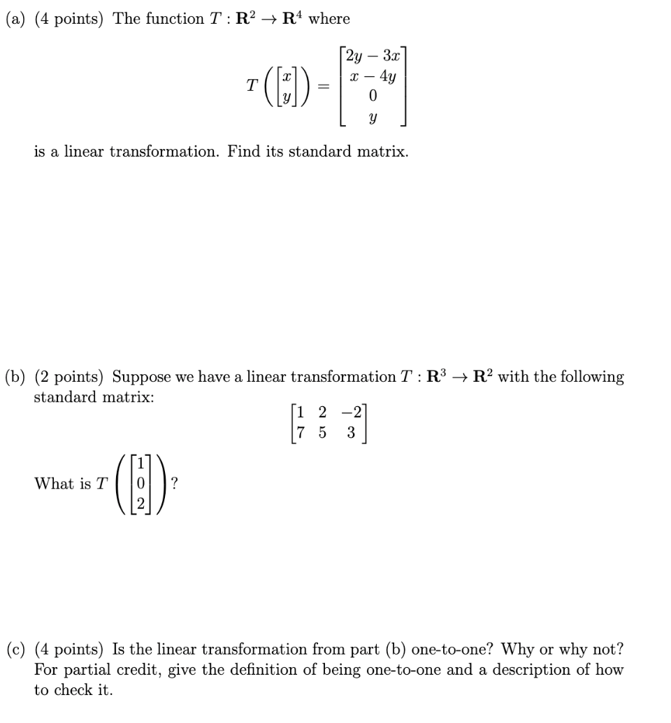 Solved (4 points) The | Chegg.com