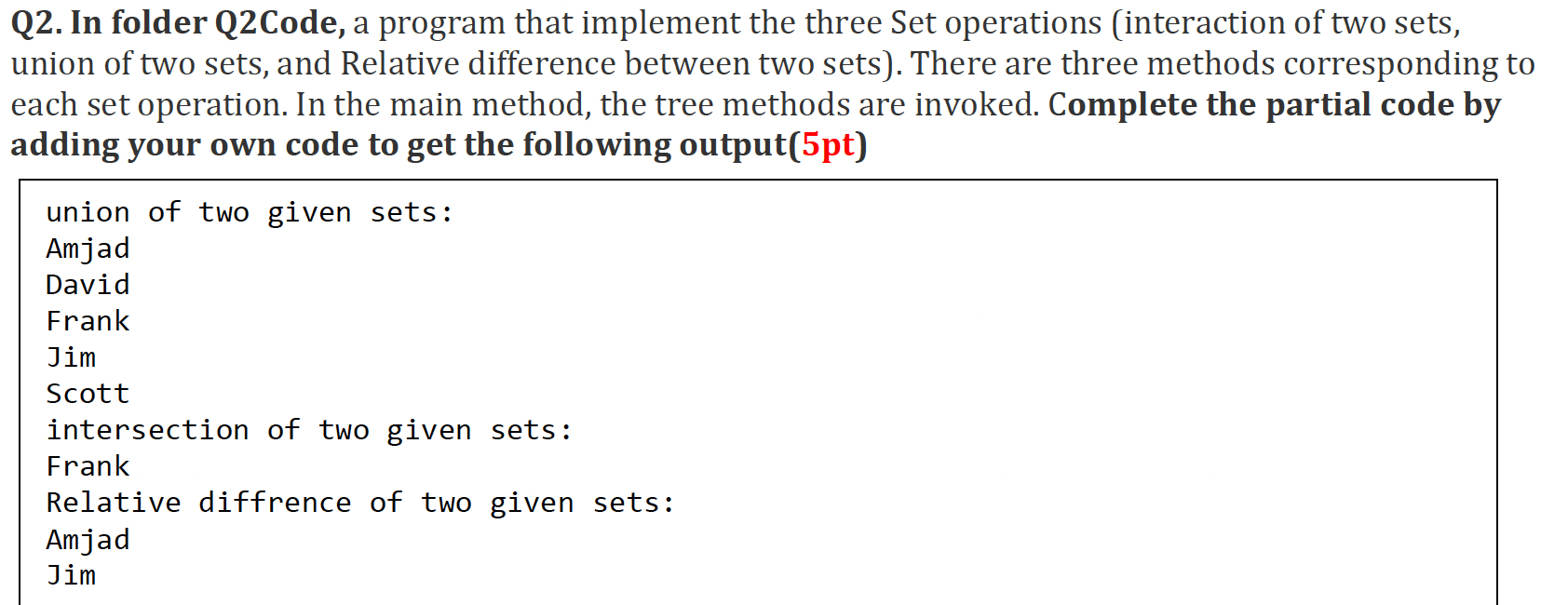 Solved // SetOperations.java import | Chegg.com