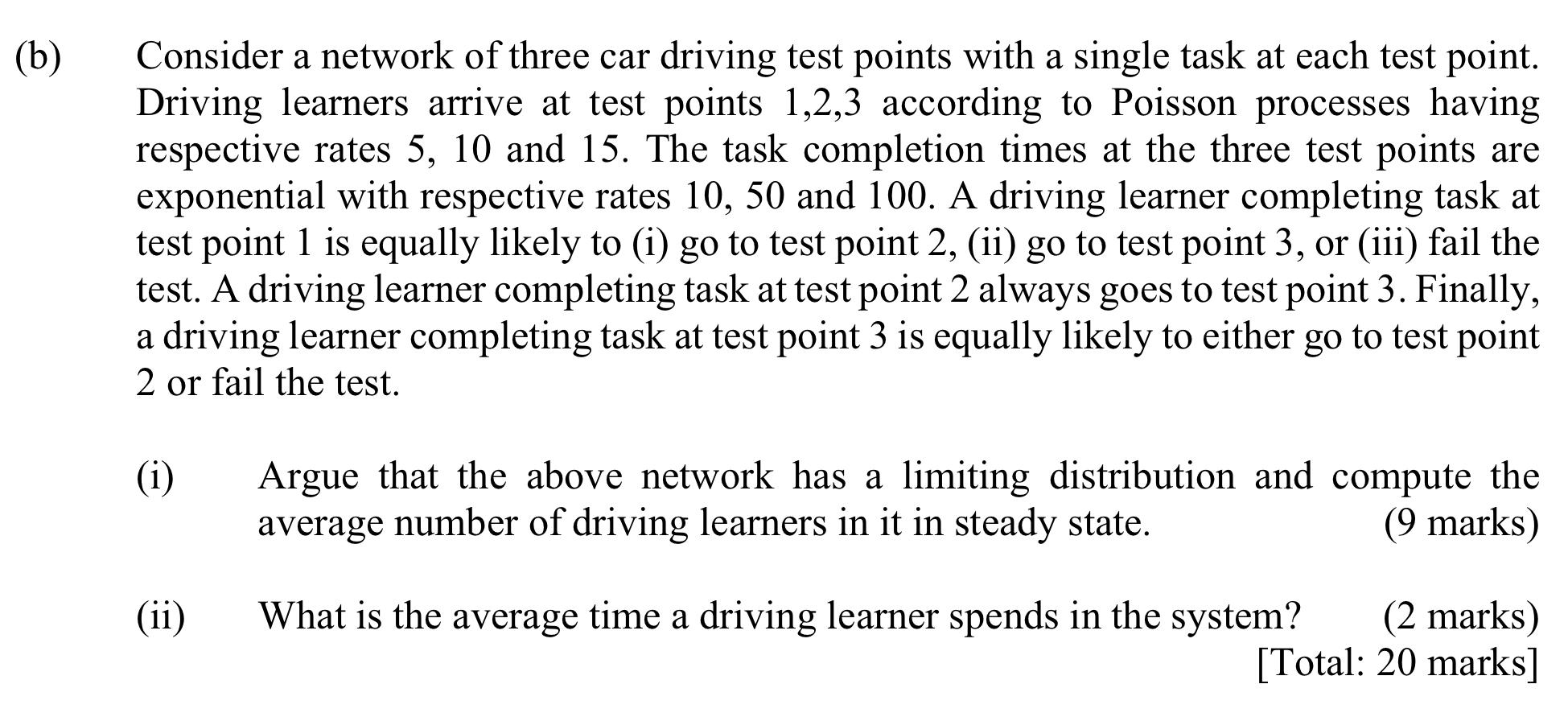 Solved Consider a network of three car driving test points | Chegg.com