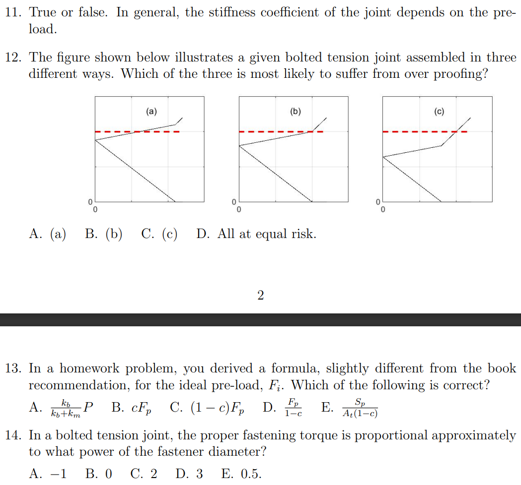 Solved 11. True or false. In general, the stiffness | Chegg.com
