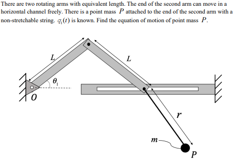 Solved There are two rotating arms with equivalent length. | Chegg.com