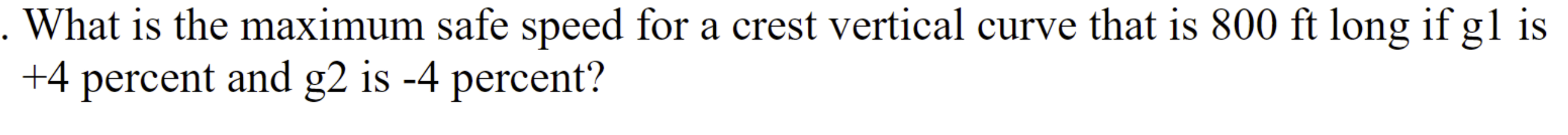 Solved What is the maximum safe speed for a crest vertical | Chegg.com