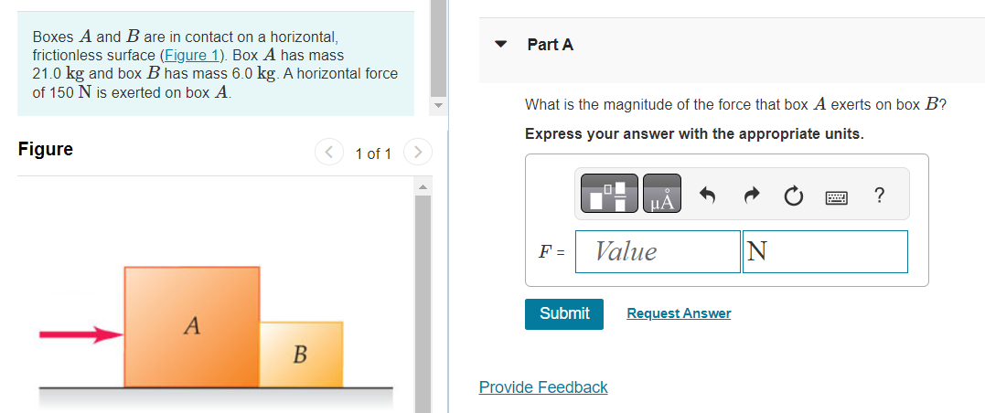 Solved Boxes A and B are in contact on a horizontal, Part A | Chegg.com