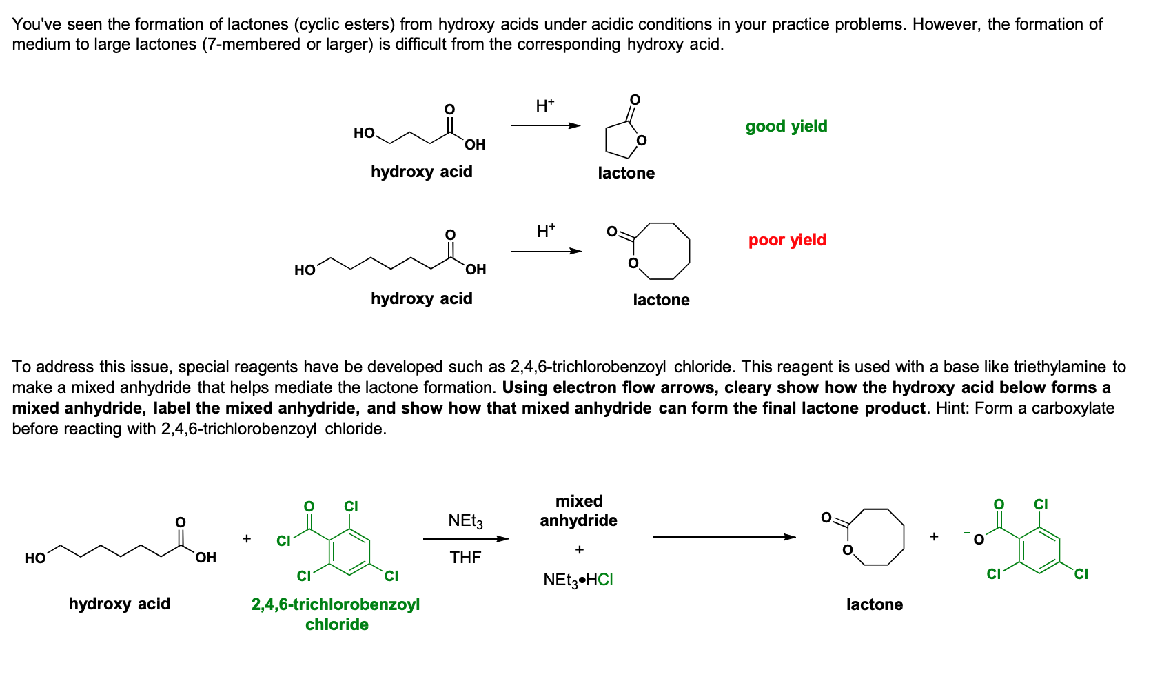 Solved You've seen the formation of lactones (cyclic esters) | Chegg.com