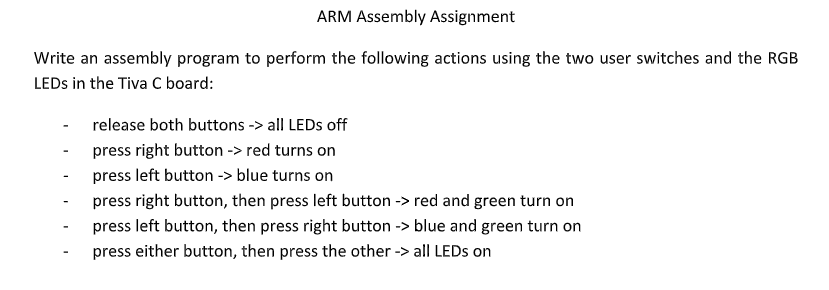 ARM Assembly Assignment Write an assembly program to | Chegg.com