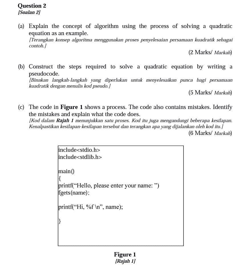 Solved Question 2 [Soalan 2] (a) Explain the concept of | Chegg.com