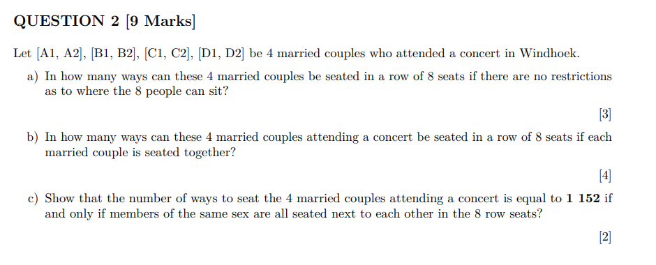 Solved QUESTION 2 [9 Marks ] Let [A1, A2],[B1, | Chegg.com