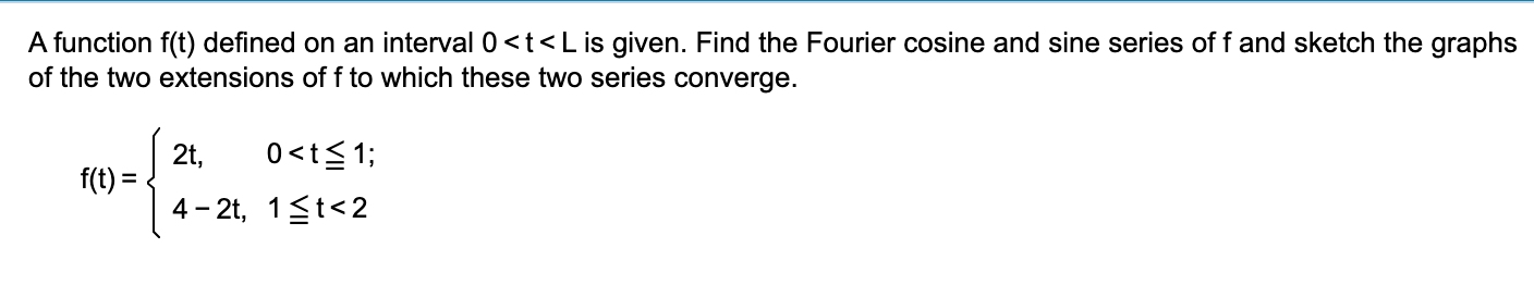 Solved A function f(t) defined on an interval 0 | Chegg.com