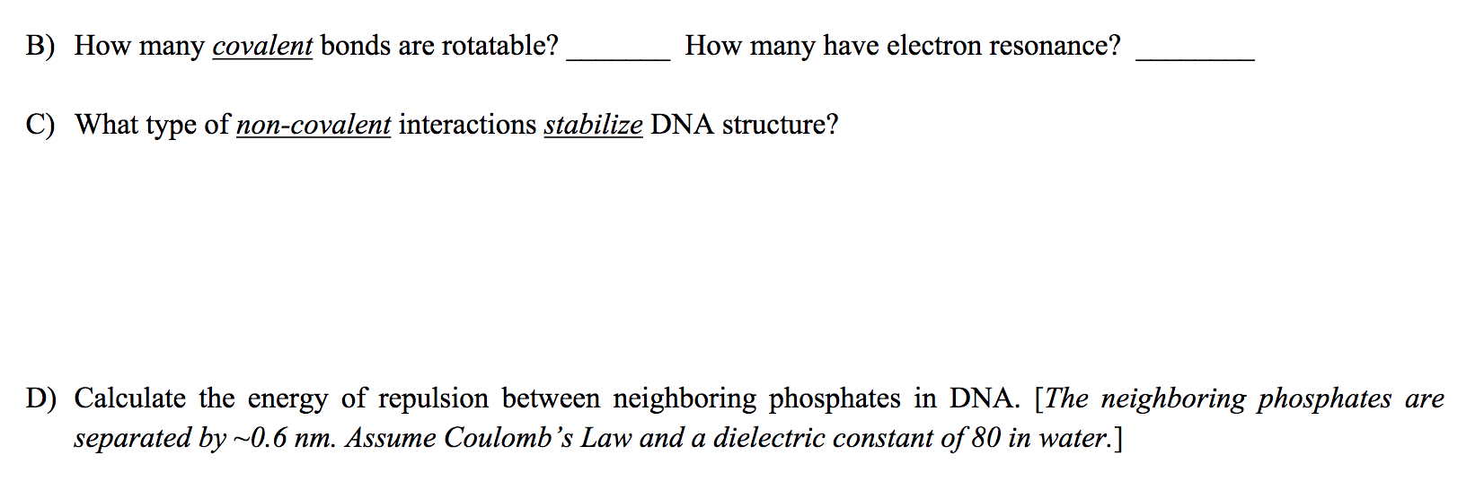 Solved 2. Non-covalent interactions. Structures of | Chegg.com