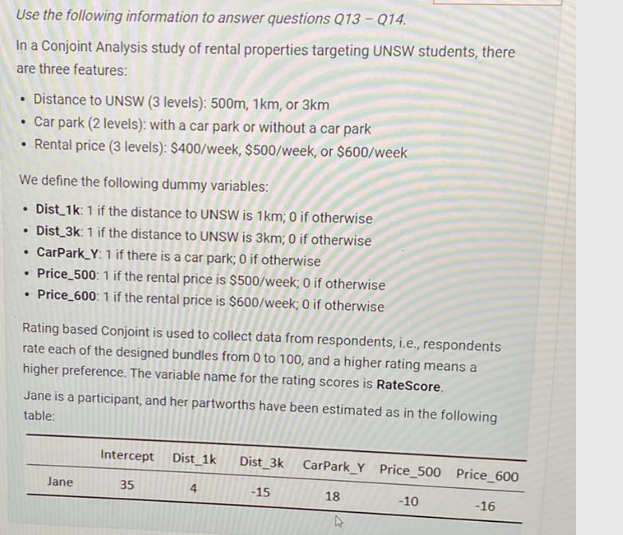 Solved Use the following information to answer questions Q13 | Chegg.com