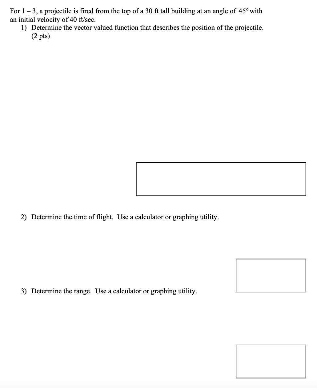 Solved Find B .For 1-3, ﻿a projectile is fired from the top | Chegg.com