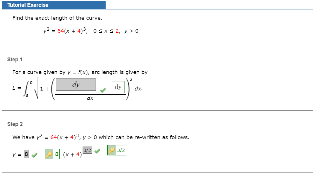 Solved Tutorial Exercise Find The Exact Length Of The Curve Chegg
