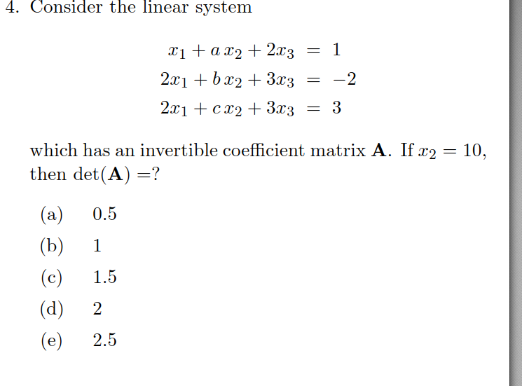 Solved 4. Consider the linear system | Chegg.com