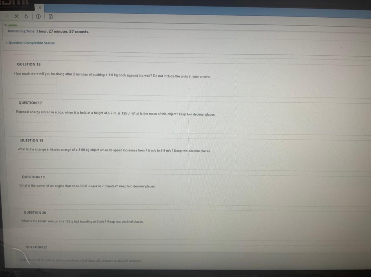 Solved 0 G Remaining Time: 1 hour, 27 minutes, 57 seconds. | Chegg.com