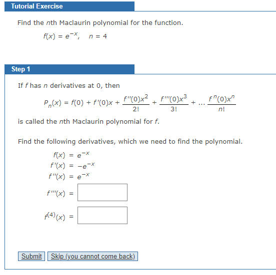 Solved Tutorial Exercise Find the nth Maclaurin polynomial | Chegg.com