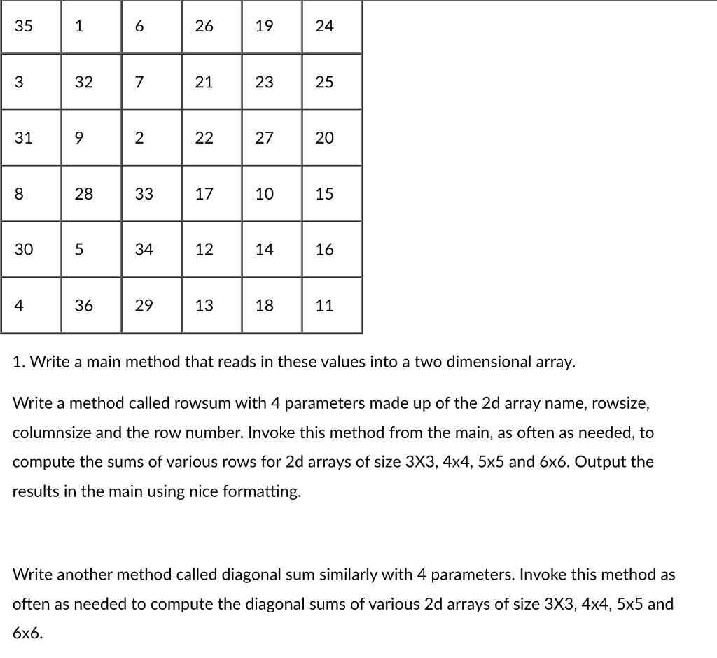 Solved 1. Write a main method that reads in these values | Chegg.com