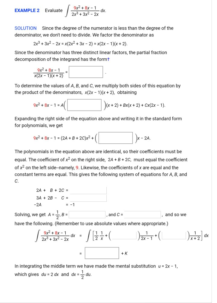 Solved 9x2 8x 1 2x3 + 3x2 -2x EXAMPLE 2 Evaluate dx SOLUTION | Chegg.com Solved 9x2 8x 1 2x3 + 3x2 -2x EXAMPLE 2 Evaluate dx SOLUTION | Chegg.com