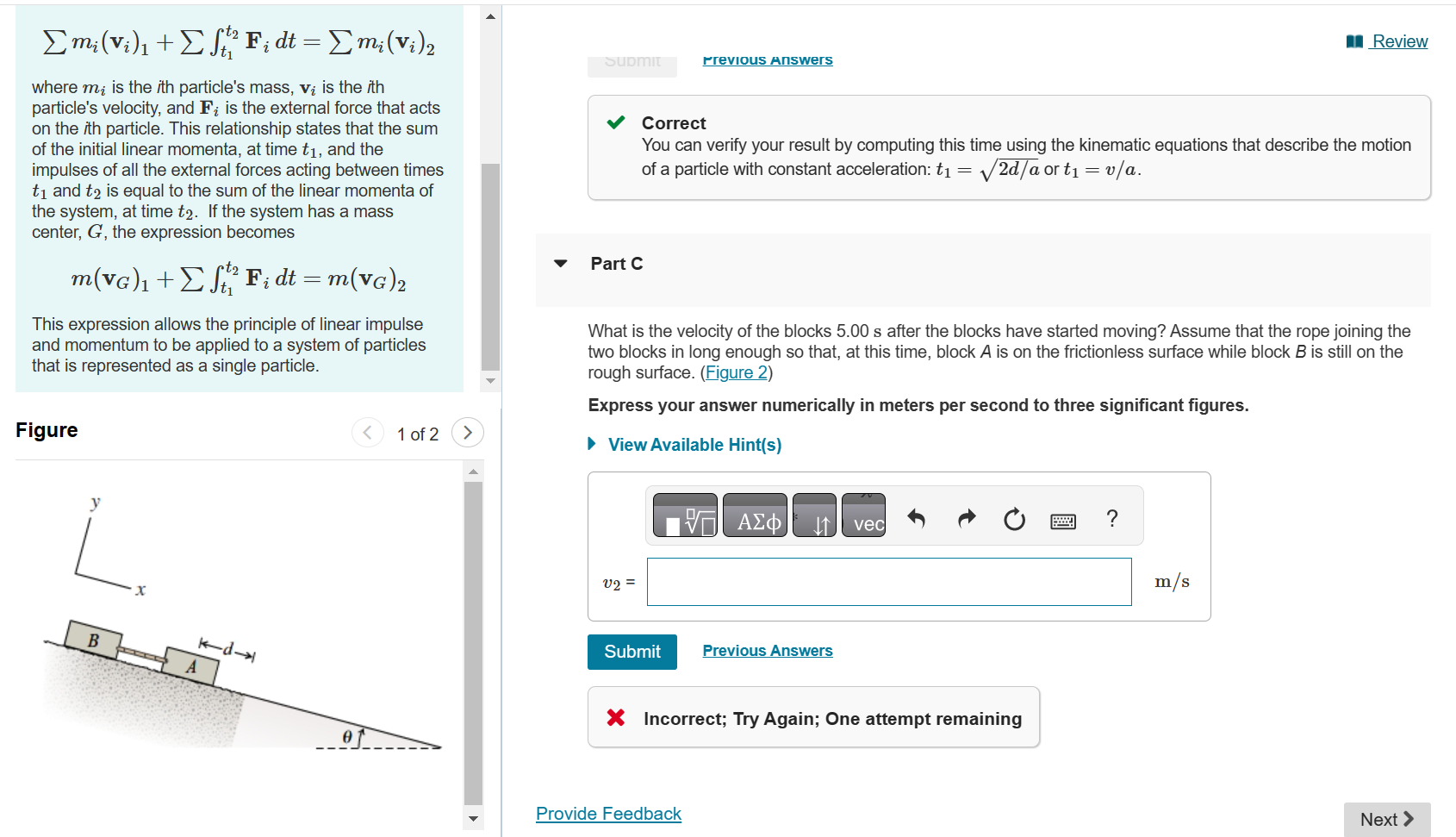 Solved Two blocks, each of mass m=4.10 kg, are connected by | Chegg.com