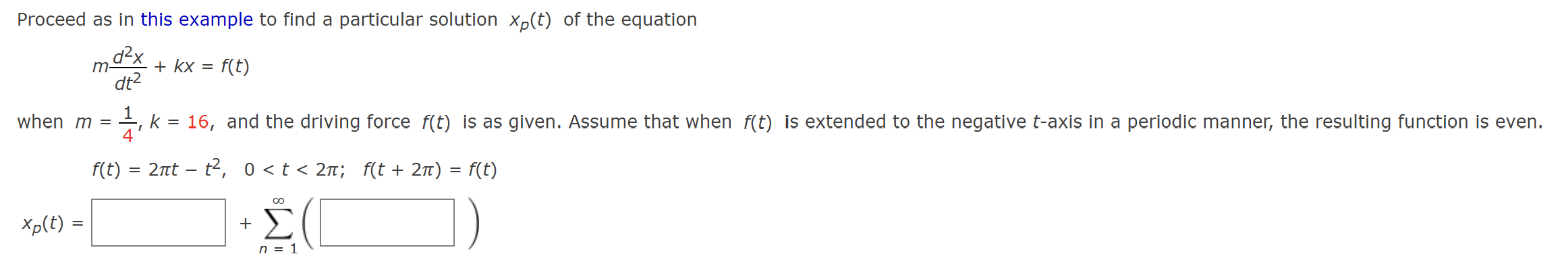 Solved Proceed as in this example to find a particular | Chegg.com