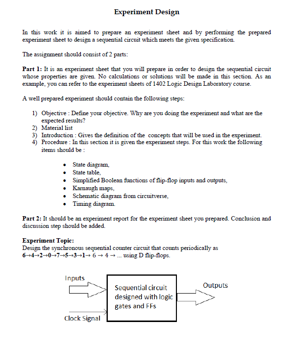 Solved Experiment Design In this work it is aimed to prepare | Chegg.com