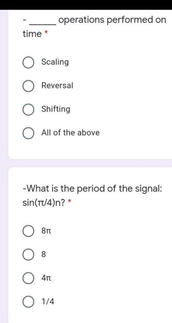Solved operations performed on * time Scaling Reversal | Chegg.com