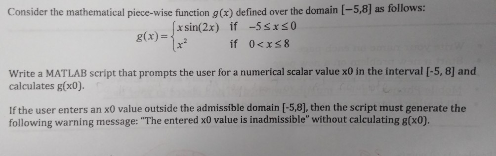 Solved Consider the mathematical piece-wise function g(x) | Chegg.com
