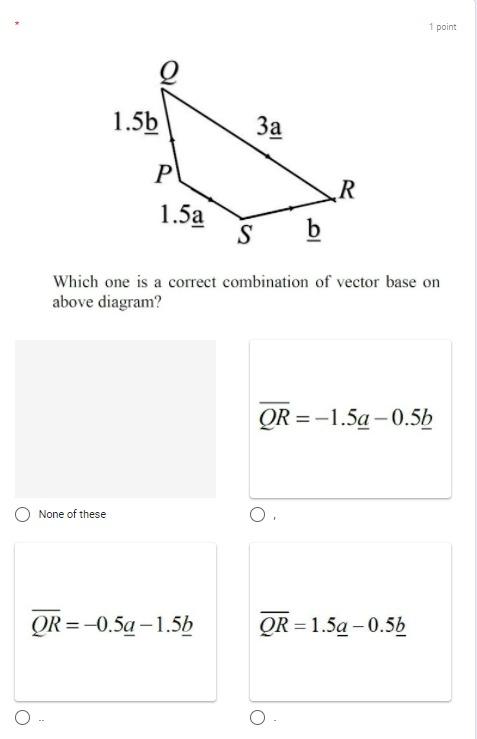 Solved 1 point 1.5b 3a P 1.5a R b S Which one is a correct | Chegg.com