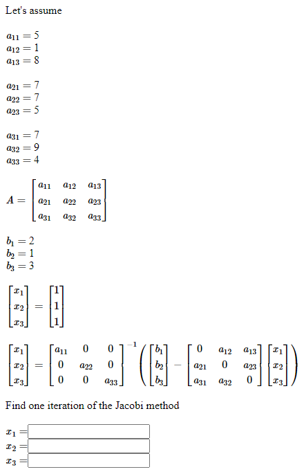 Solved Let's assume \\[ \\begin{array}{l} a_{11}=5 \\\\ | Chegg.com